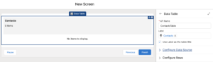 Data Table Component in Screen Flow - Salesforce Time