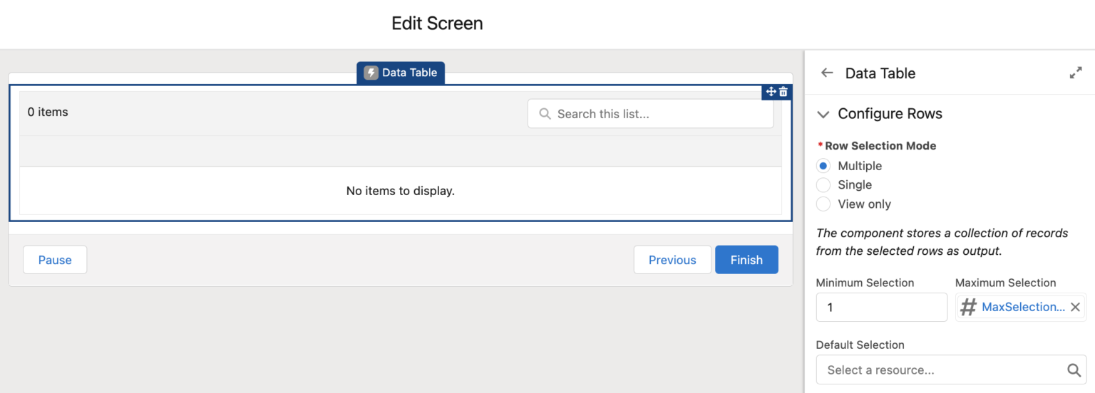 Data Table Component in Screen Flow - Salesforce Time