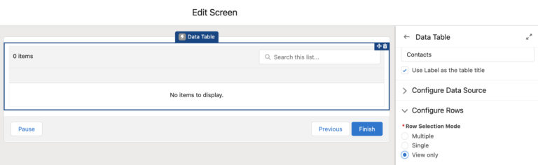 Data Table Component in Screen Flow - Salesforce Time