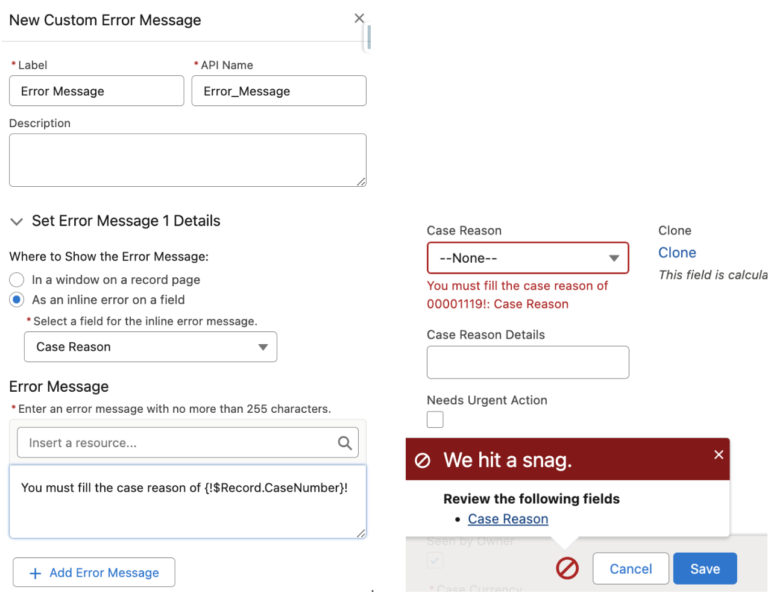 Display Custom Error Messages in Record-Triggered Flows - Salesforce Time