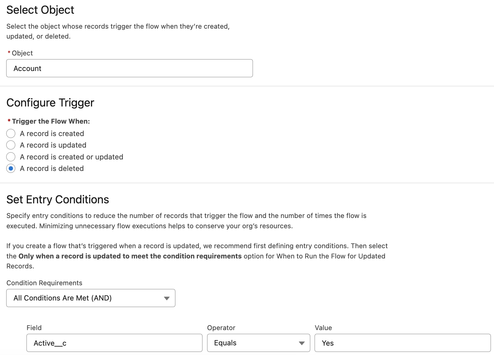 Using Flow to Prevent Record Deletion - Salesforce Time
