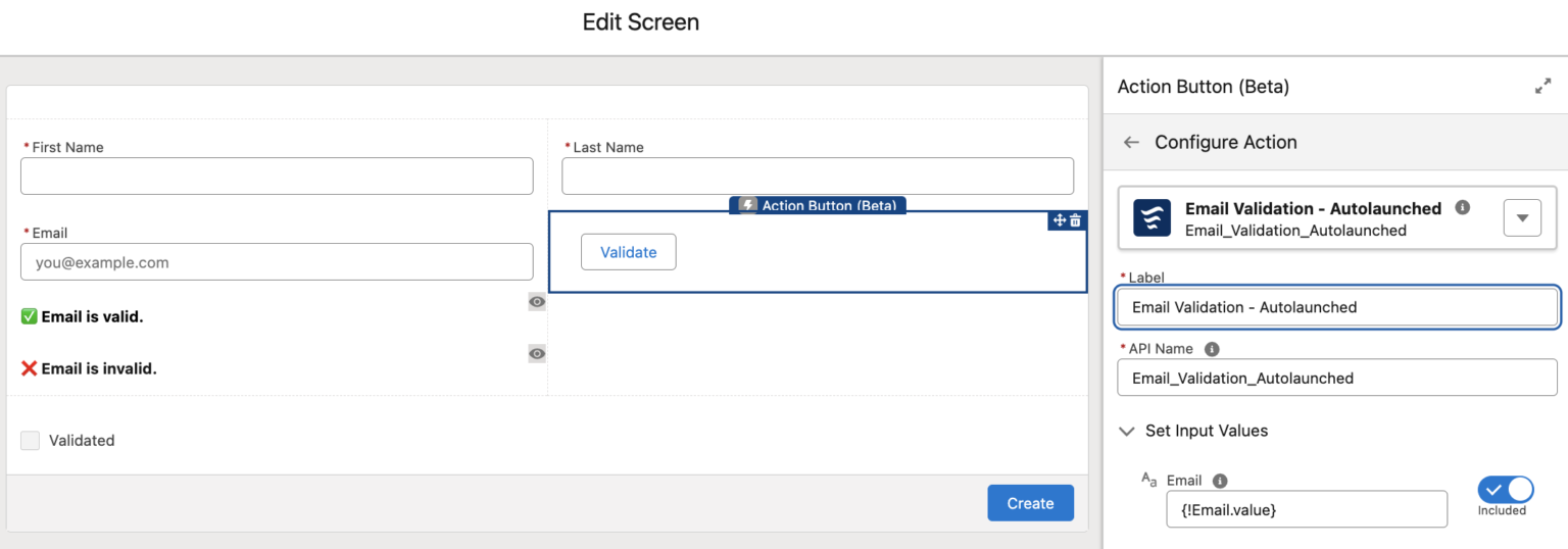 How To Use The Action Button Component In Screen Flow Salesforce Time 5490