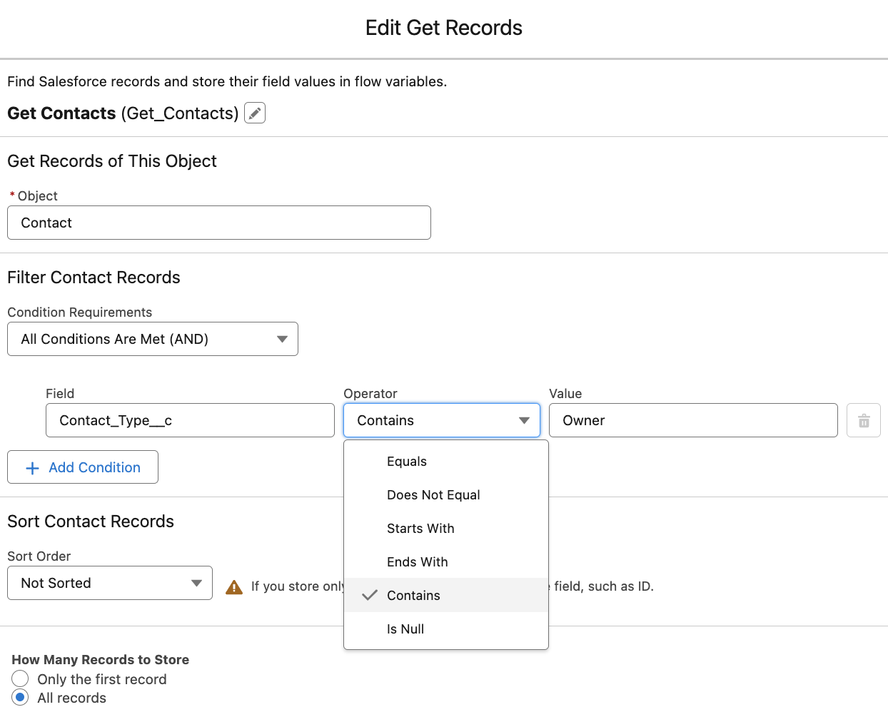 How to Get Records by Multi-Select Picklist in Flow - Salesforce Time