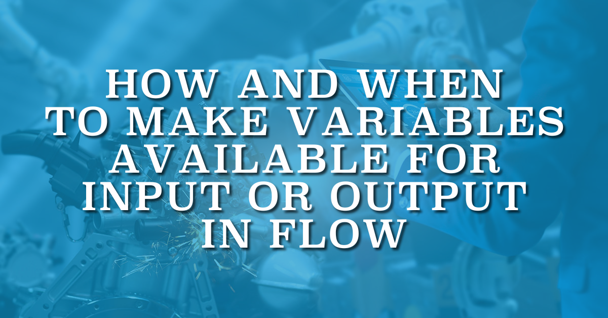 How And When To Make Variables Available For Input Or Output In Flow Salesforce Time 3559
